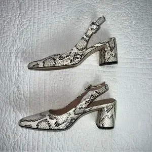 27 EDIT | Shoes | 27 Edit Meera Snakeprint Leather Sling Back Block ...